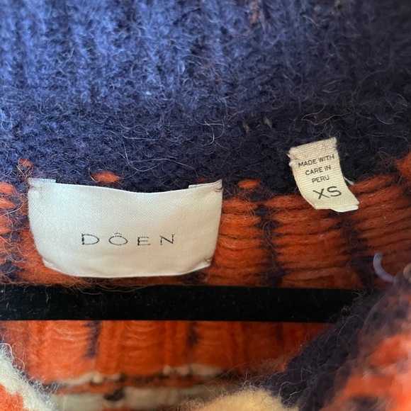 Doen | Sweaters | Doen Hue Cardigan Sweater Navy Aberdeen Fair Isle Xs ...
